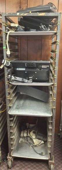 Metal Rolling Rack with Assorted Electronic Components 20.5″x24″x65 ...