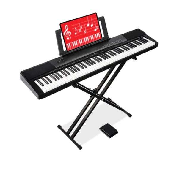 88-Key Digital Piano with Stand, Pedal, and Tablet Holder - Metzger ...
