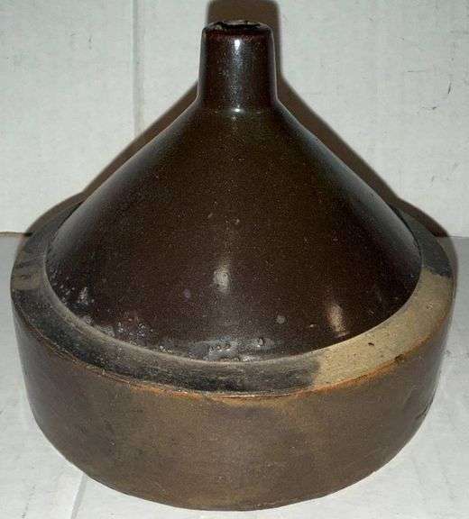 Brown Stoneware Oil Lamp Funnel Base, 5” Tall - Metzger Property ...