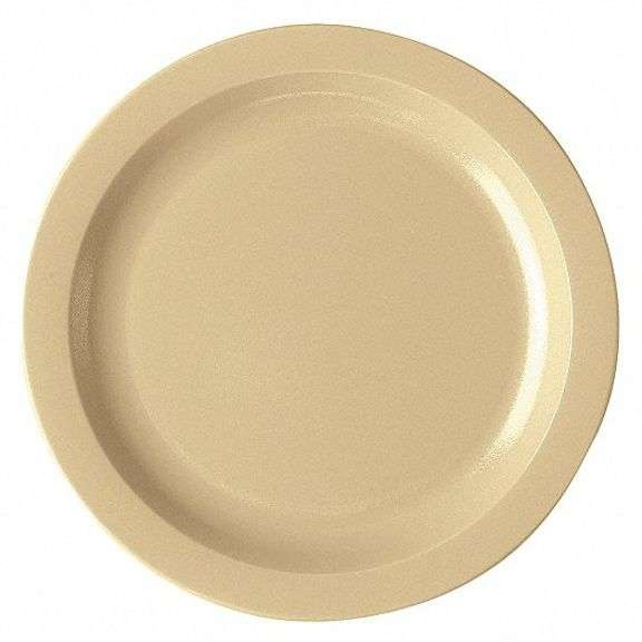 CAMBRO - CAMBRO Plate: 48 Plates, Camware, Beige, Polycarbonate, 10 in ...