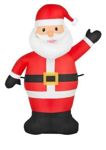 Home Accents Holiday 3.5 Ft. Airblown Santa Waving Christmas Inflatable ...