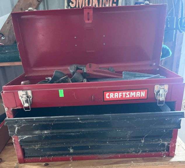 Craftsman Red 3-Drawer Metal Toolbox with Contents 20.5×8.5×12 ...
