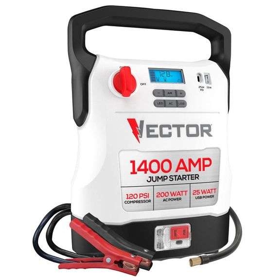 VECTOR - 1400 Amp Jump Starter, Compressor, USB and AC Power - Metzger ...