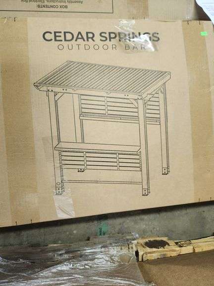 Incomplete cedar springs outdoor bar missing box 2 is not a complete ...