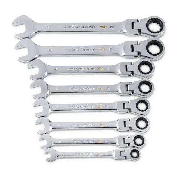 GEARWRENCH - Metric 90-Tooth Flex Head Combination Ratcheting Wrench ...