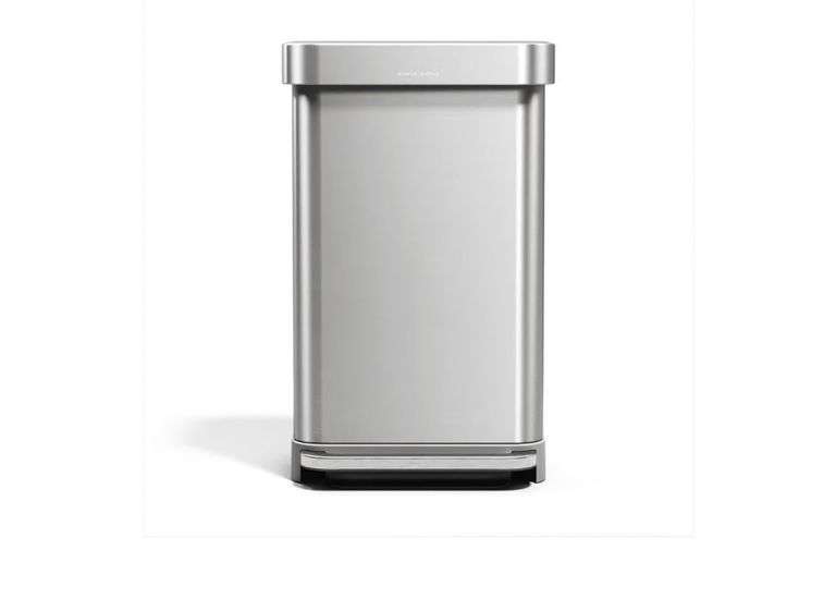 Glad Stainless Steel Step Trash Can, 12 Gallon, Brushed Finish ...