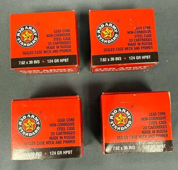Red Army Standard 7.62x39mm 124 GR HPBT Ammunition - 80 Rounds ...