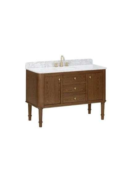 Home Decorators Collection Collette 48 in. Single Sink Cinnamon Oak ...