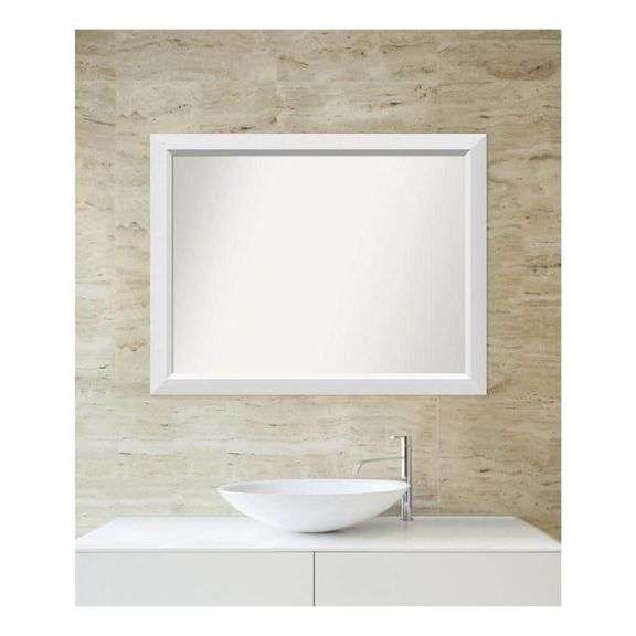 AMANTI ART - Blanco White 36.25 in. x 28.25 in. Custom Non-Beveled Wood ...