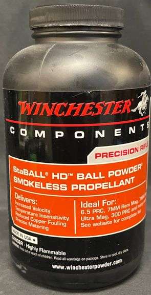 Winchester StaBALL HD Ball Powder Smokeless Propellant, 1 lb - Metzger ...