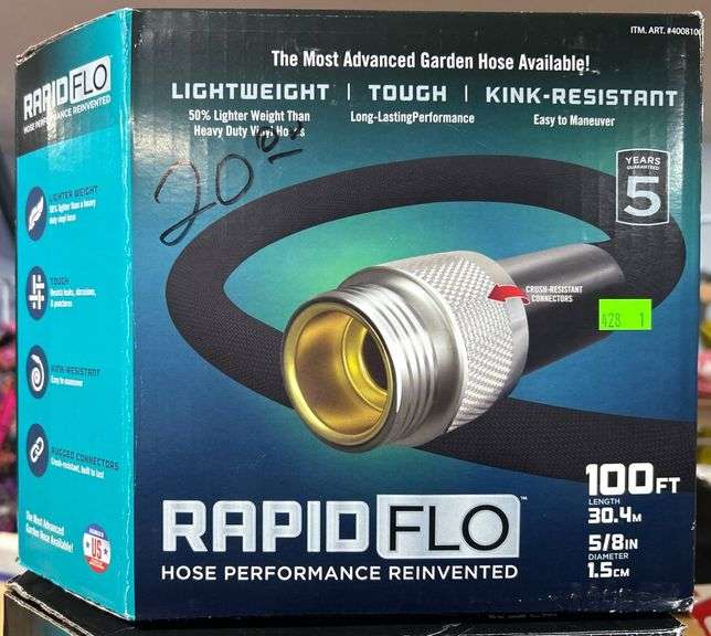 Rapid Flo 100 Ft Garden Hose with 5/8 In Diameter - Metzger Property ...