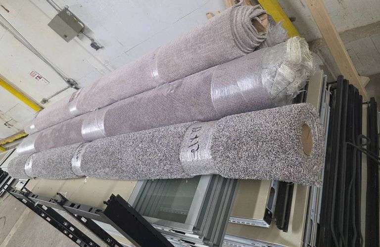 3 Rolls of Carpet Material with Assorted Patterns and Dimensions ...