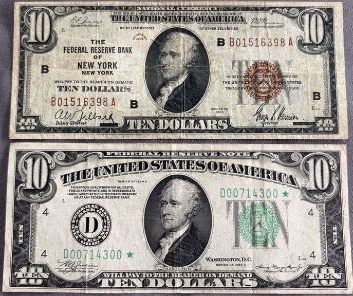 1929 Ten Dollar National Currency-The Federal Reserve Bank of New York ...