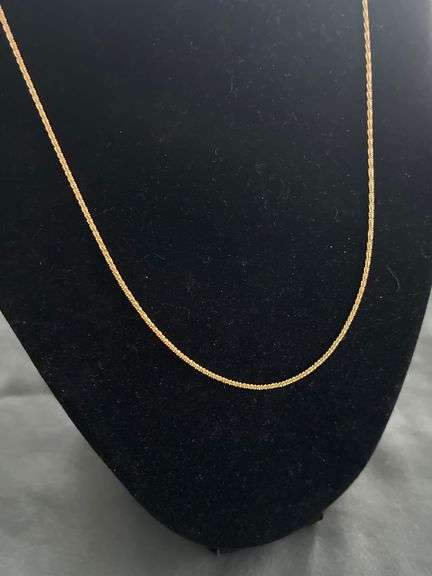 Gold-Tone Chain Necklace with Heart Charm and Lobster Clasp - Marked ...