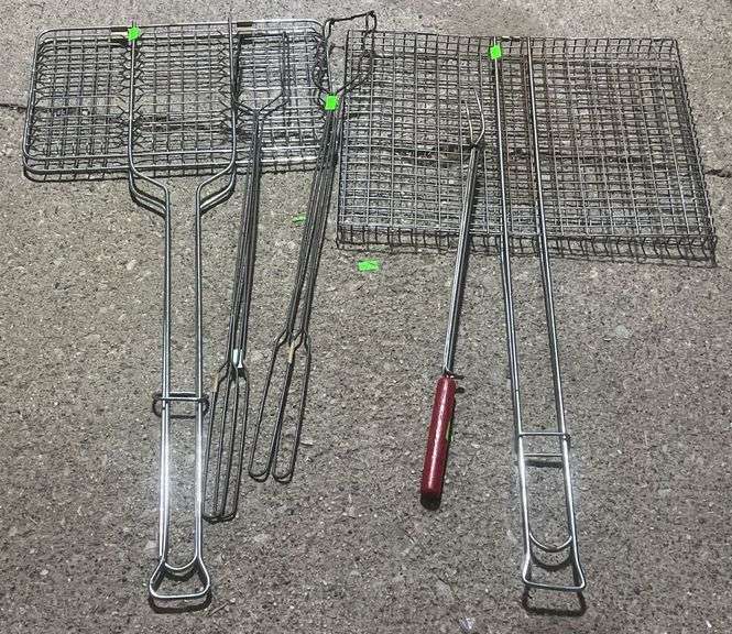 Metal Grilling Baskets & Extending Fork with Wood Handle - Metzger ...