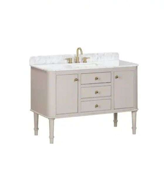 Home Decorators Collection Collette 48-In. Single Sink Greige Bathroom ...