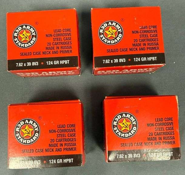 Red Army Standard 7.62x39mm 124 GR HPBT Ammunition - 80 Rounds ...
