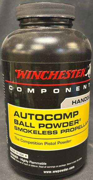 Winchester Autocomp Ball Powder Smokeless Propellant for Handguns, 1 LB ...