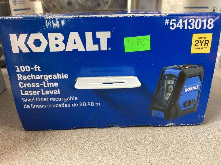 Kobalt 100-Ft Rechargeable Cross-Line Laser Level #5413018-broken glass ...