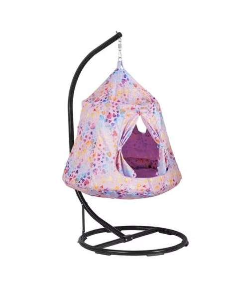 Member’s Mark Cozy Childrens Hanging Pod-Heart with Stand - Metzger ...
