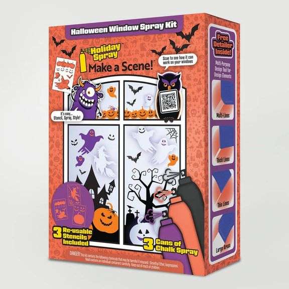 HOLIDAY SPRAY - Halloween Chalk Spray Kit Window Decor - Metzger ...