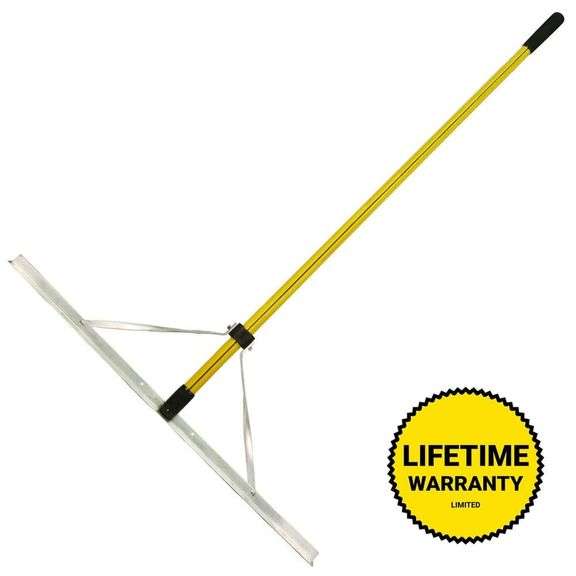 NUPLA - Heavy-Duty Landscape Rake with 60 in. Classic Fiberglass Handle ...