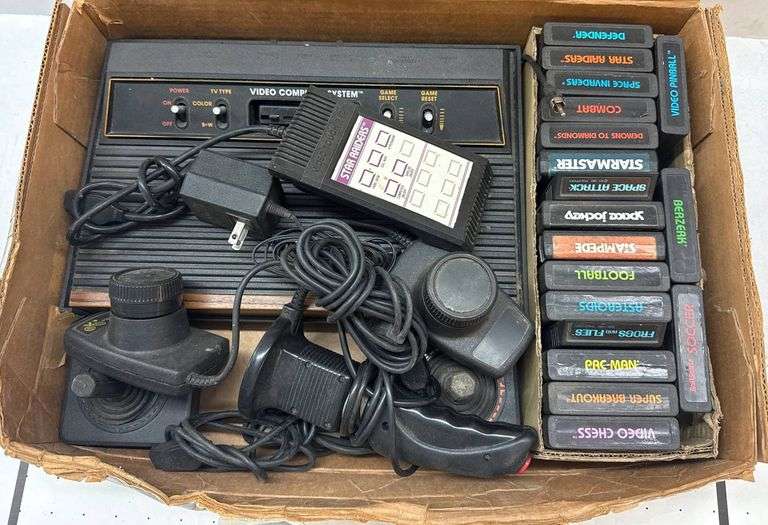 Atari 2600 Video Computer System with Cables, Controllers & 16 Game ...