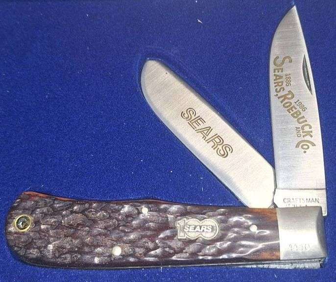 Craftsman Pocket Knife in Box Engraved for Sears 100th Anniversary 1886 ...