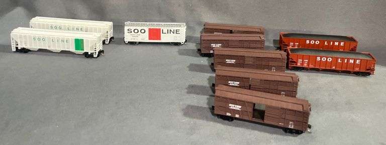 10 N Scale Soo Line Freight Train Cars Inc. 861, 29630, 603 51, 29628 ...