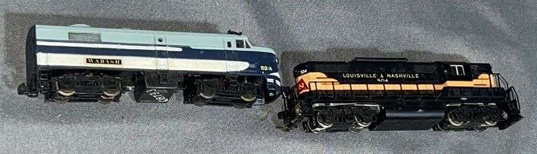 N Scale Wabash 52A & Louisville & Nashville 504 Locomotives, 1” x 4.5 ...