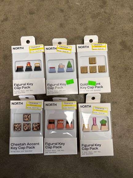 6-Pack of North Figural Key Cap Packs Inc. Cheetah and Gold Accents ...