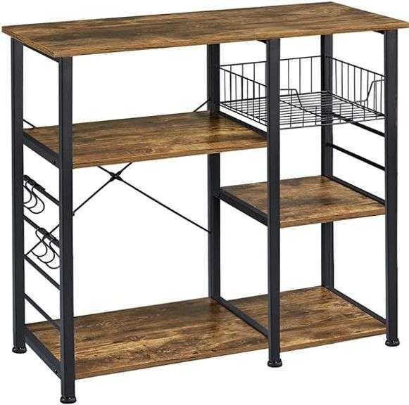 YAHEETECH - 4-Tier Kitchen Bakers Rack, Coffee Bar Microwave Stand Cart ...