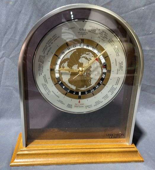 Verichron Quartz world time clock, 8RW307VE 10”H - Metzger Property ...
