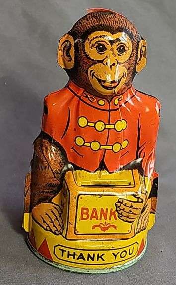 Tin Monkey Coin Bank 5" H - Metzger Property Services, LLC
