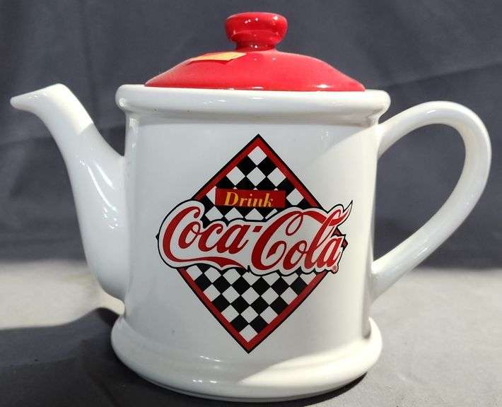 1995 Drink Coca-Cola Ceramic Tea Pot 4.5”T 4.5”W - Metzger Property ...
