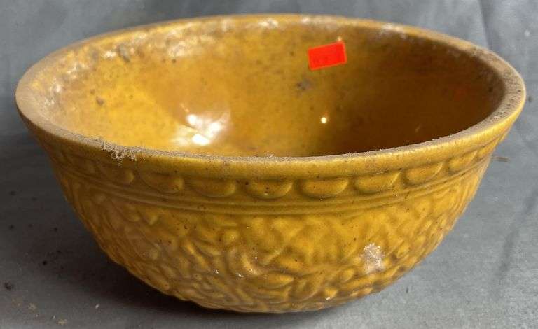 Haeger USA Yellow Stoneware Bowl 8” - Metzger Property Services, LLC