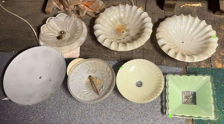 Glass light fixture shades assortment - Metzger Property Services, LLC