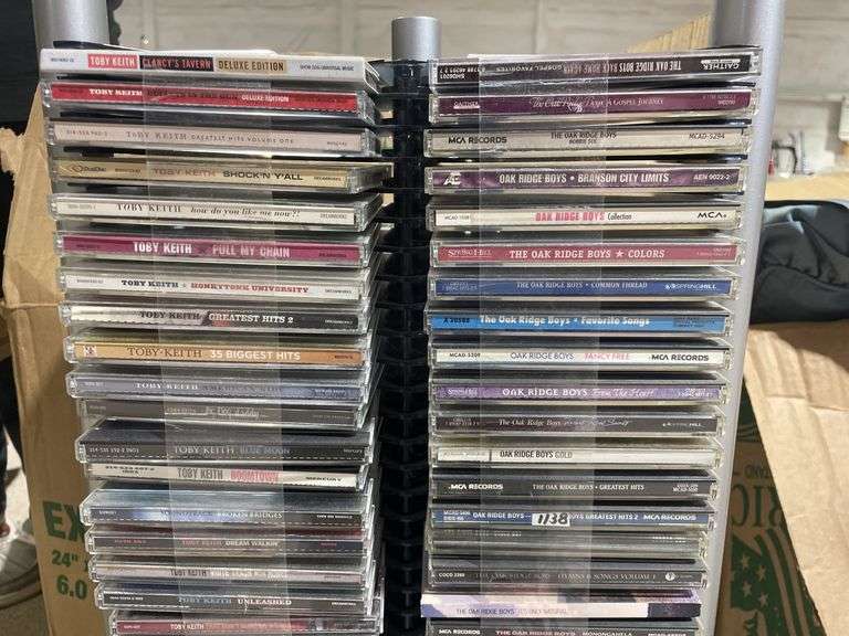 Atlantic CD organizer with CD assortment including Toby Keith, oak ...