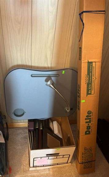 Lap desk with light, picture frames, Da-Lite projector screen - Metzger ...
