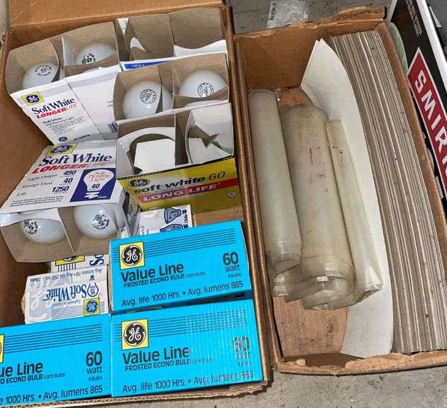 Light bulb assortment, plastic & cardboard pieces - Metzger Property ...