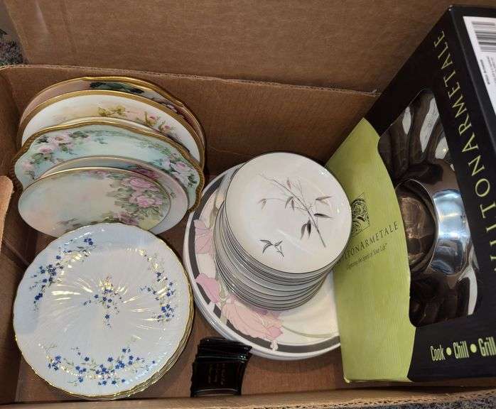 Porcelain plates assortment and wilton armetale 11in chip and dip ...