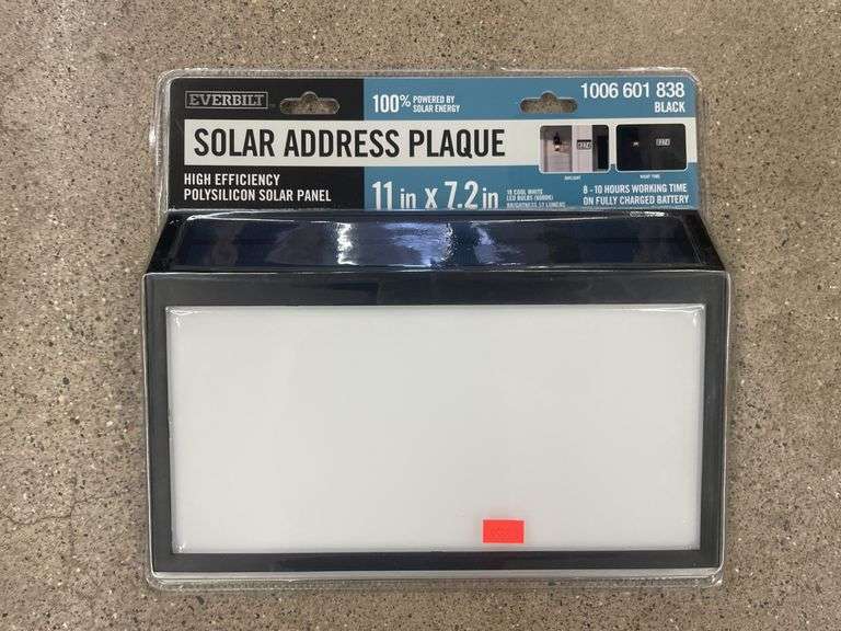 Everbilt Solar Address Plaque 11”x7.2” - Metzger Property Services, LLC