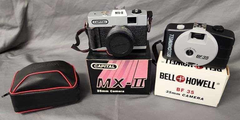 Capital MX-II Camera 35 mm and Case & Bell + Howell BF35 Camera 35mm ...