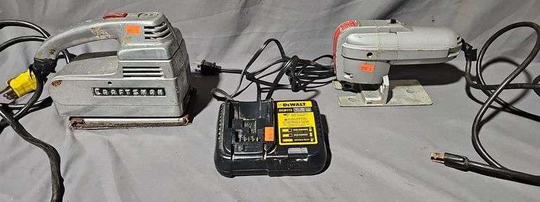 Shopmate Jig Saw Model: 2100B (untested), DeWalt Battery Charger DCB113 ...