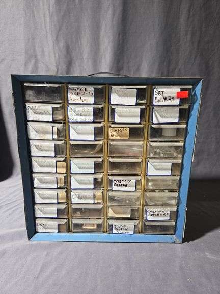 Metal Hardware Organizer w/ Hardware Assortment 13" x 6.5" x 13.5 ...