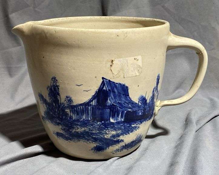 Paul Storey Pottery Co Cream Color Pottery Pitcher 7.5" H ( Crack in ...