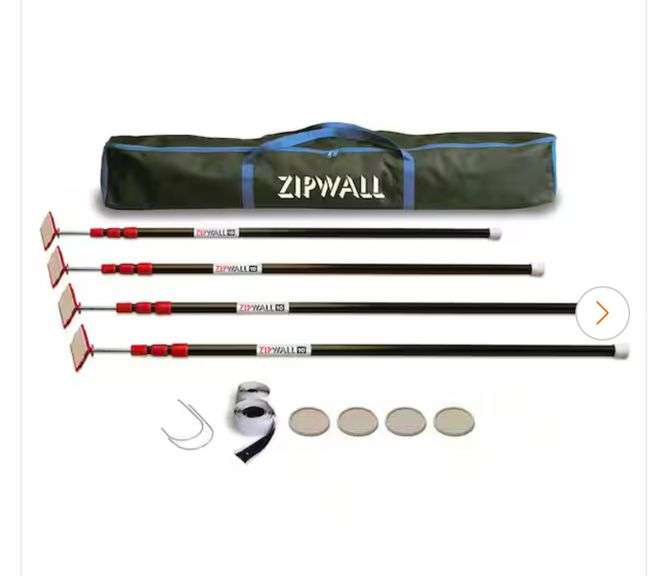 ZP4 Contains 4 10 ft. Steel Spring Loaded Poles 4-Heads, 4-Plates, 4 ...