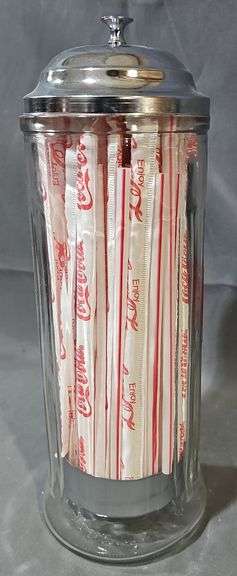 Coke Glass Straw Dispenser with Straws11" - Metzger Property Services, LLC