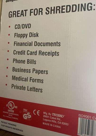 Identity Guard Media Destroyer and Paper Shredder - Metzger Property ...