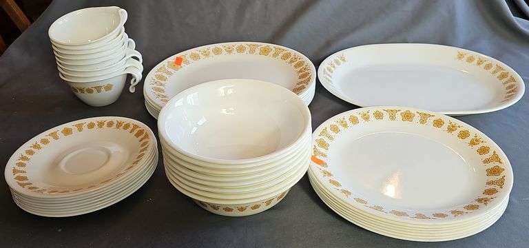 Corning Corelle Butterfly Gold Pattern Plates, Bowls, Platter, and Tea ...